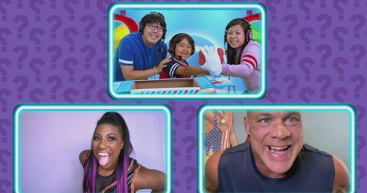 'Ryan's Mystery Playdate': WWE's Ember Moon and Kurt Angle Show off Strength in Exclusive Clip ...