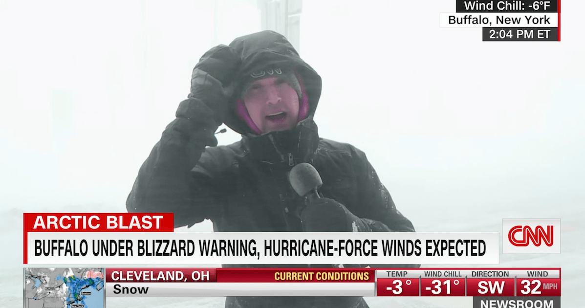 CNN Reporter 'Disappears' While Covering Intense Snow On-Camera ...