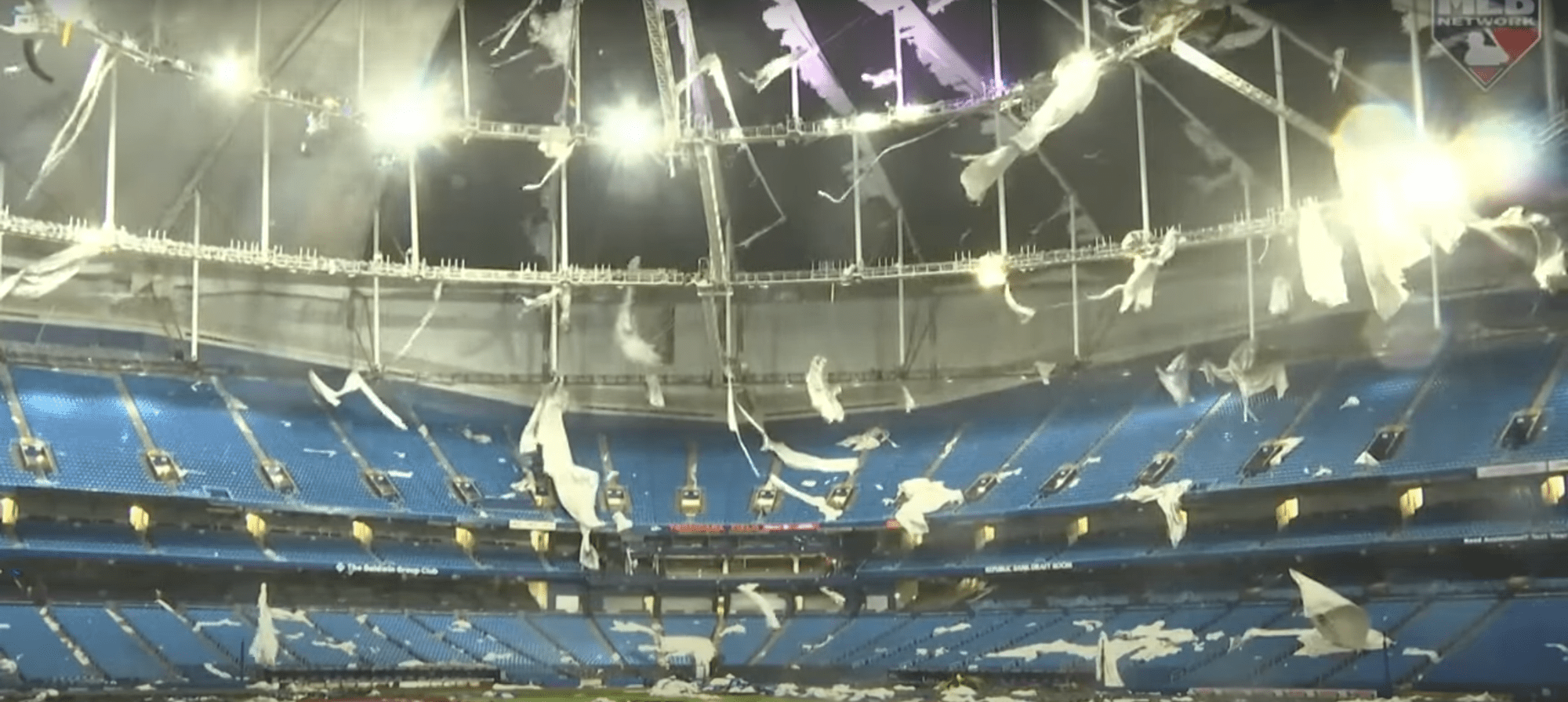 Hurricane Milton Completely Shreds Roof of Tropicana Field, Home of ...