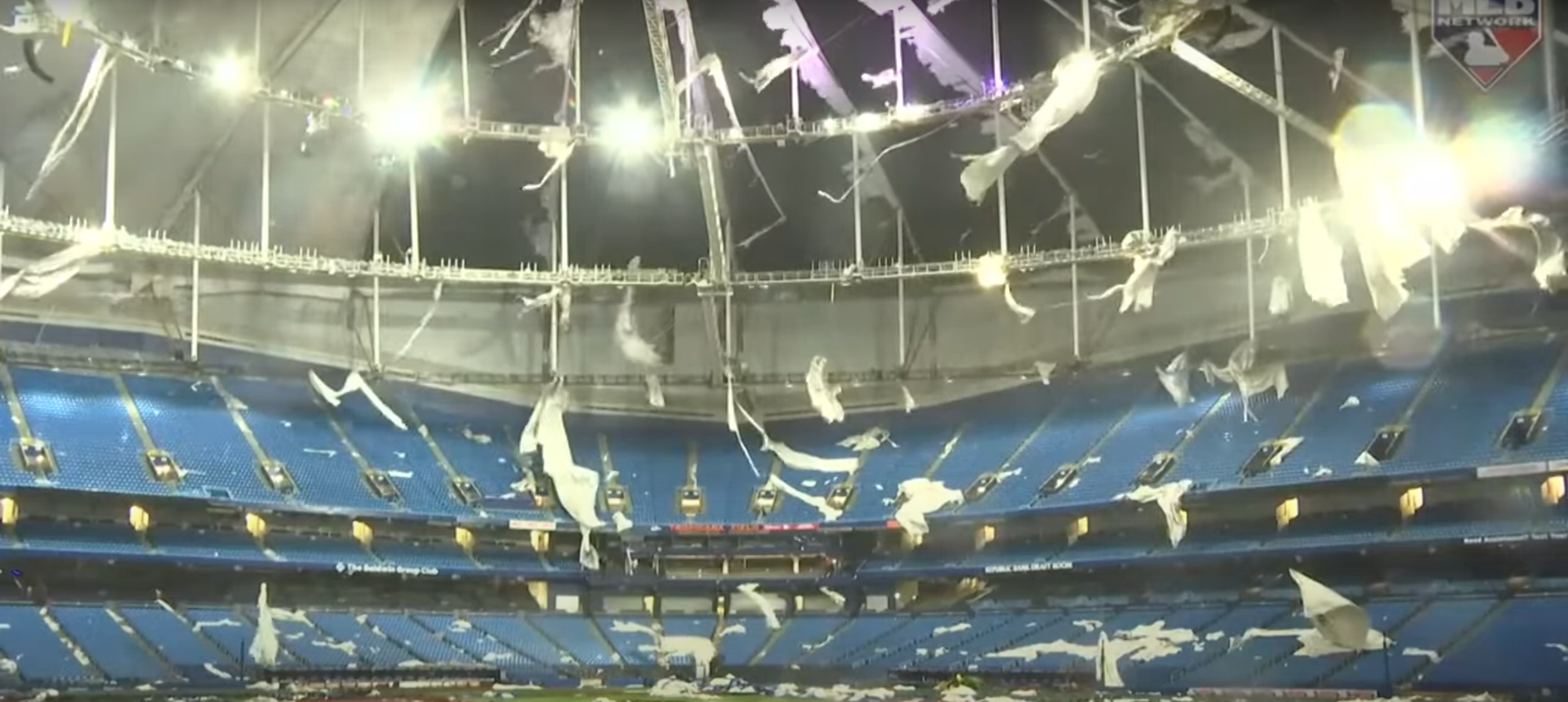 Hurricane Milton Completely Shreds Roof of Tropicana Field, Home of ...