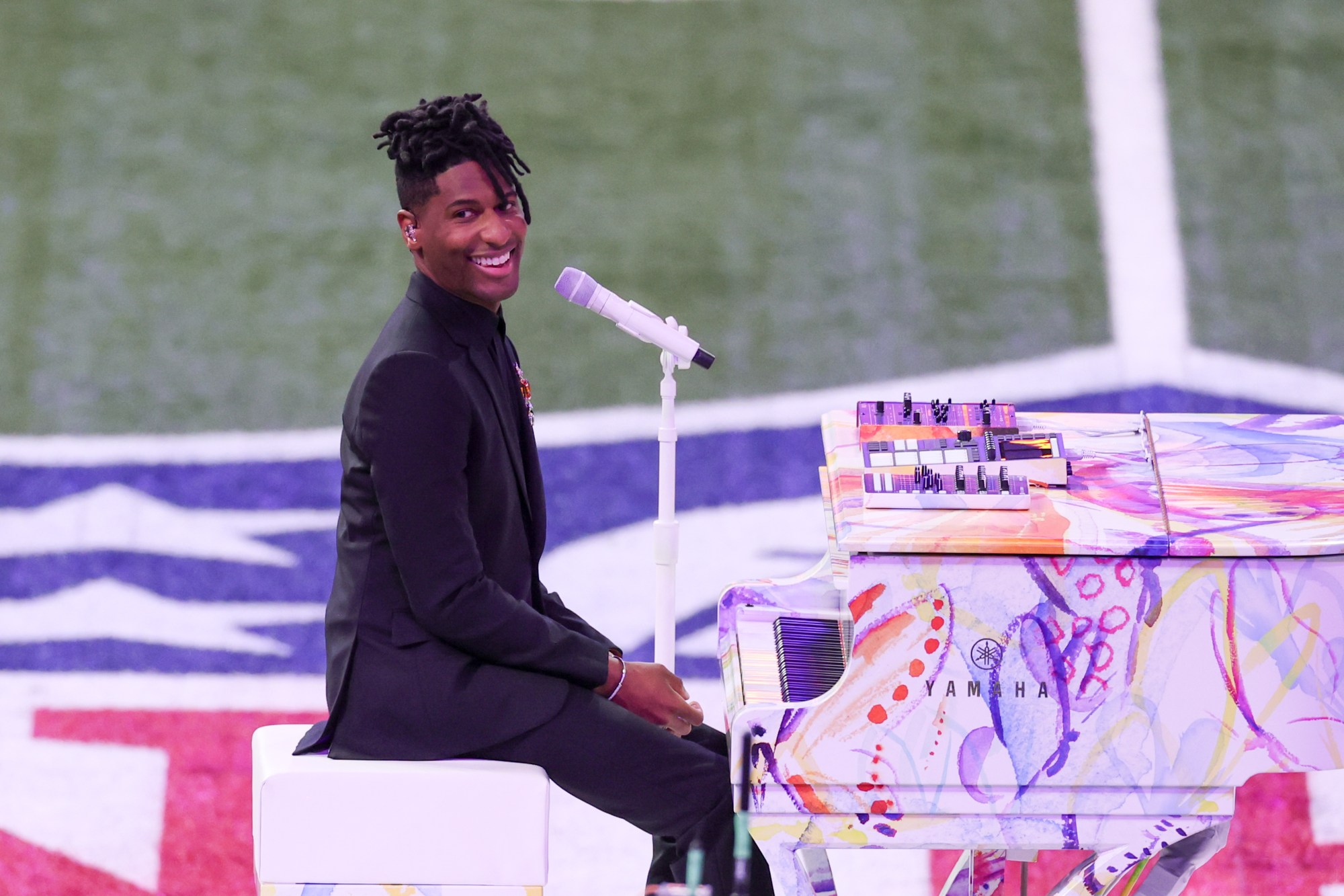 Jon Batiste Delivers Stellar National Anthem Performance at Super Bowl ...