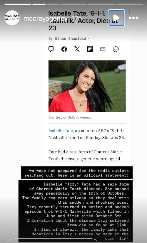 '9-1-1: Nashville's Isabelle Tate's Cause of Death Revealed After ...